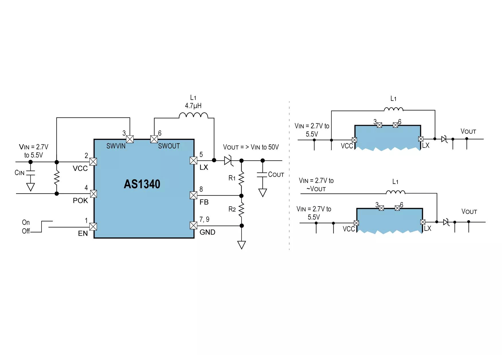 ams AS1340 Boost Converter Power Management | ams OSRAM